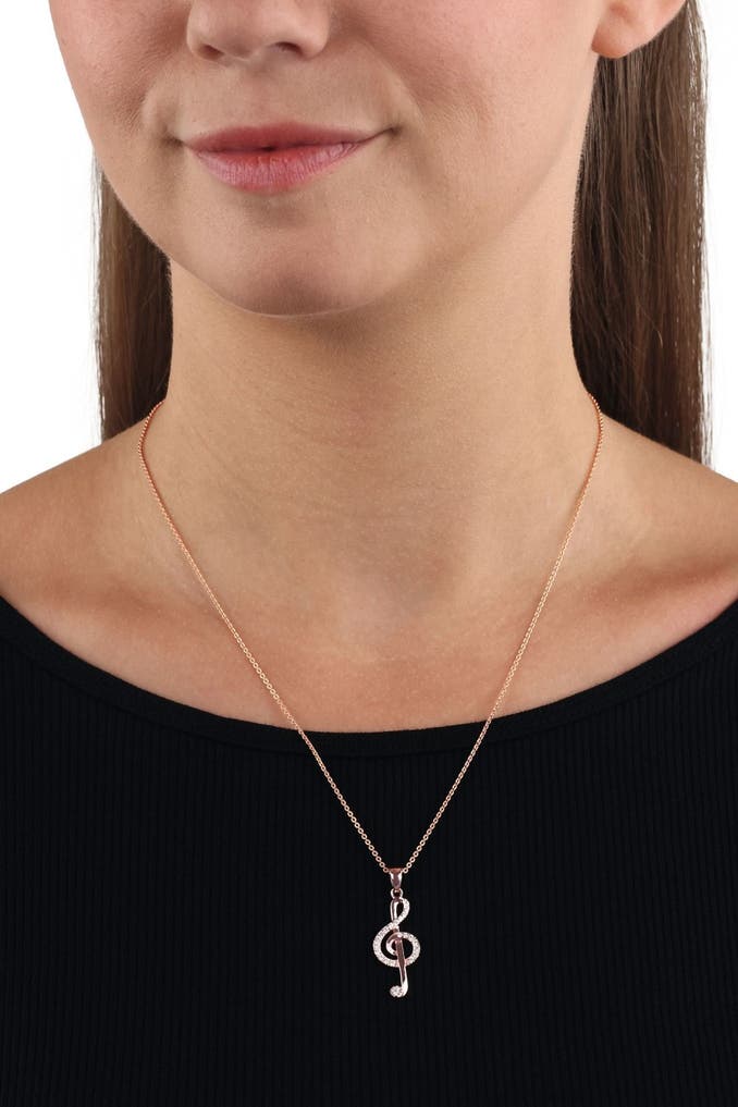 AMOR Kette mit Anhänger für Damen, 925 Sterling Silber, Zirkonia synth ...