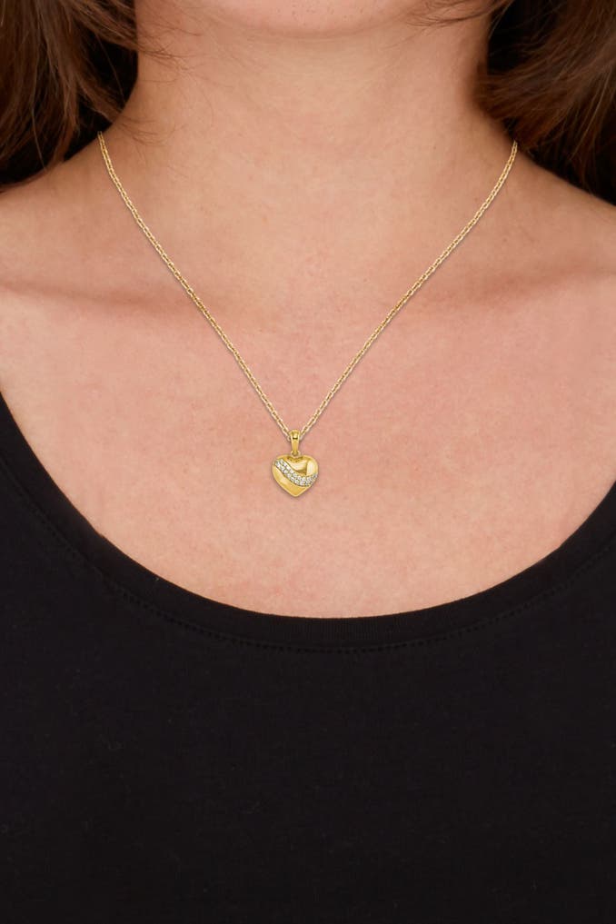 AMOR Kette mit Anhänger für Damen, 925 Sterling Silber, Zirkonia synth ...
