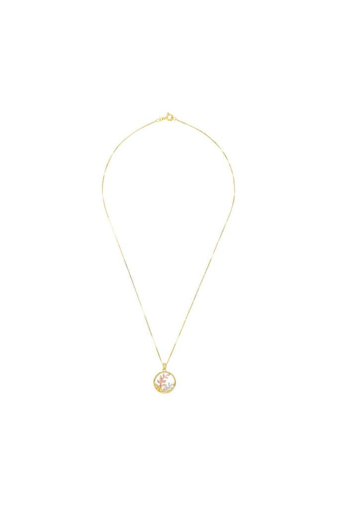 AMOR Kette mit Anhänger für Damen, Gold 585 | Blatt » günstig online kaufen