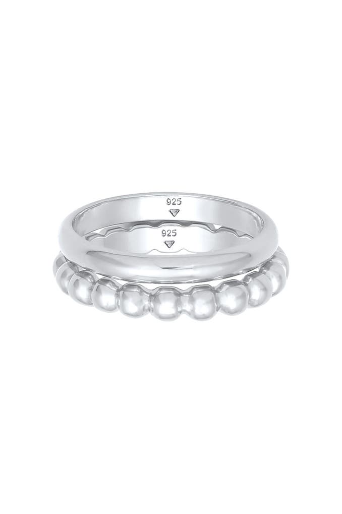 ELLI Ring Bandring Basic Kugel Design (2 tlg.) 925 Silber Silber ...