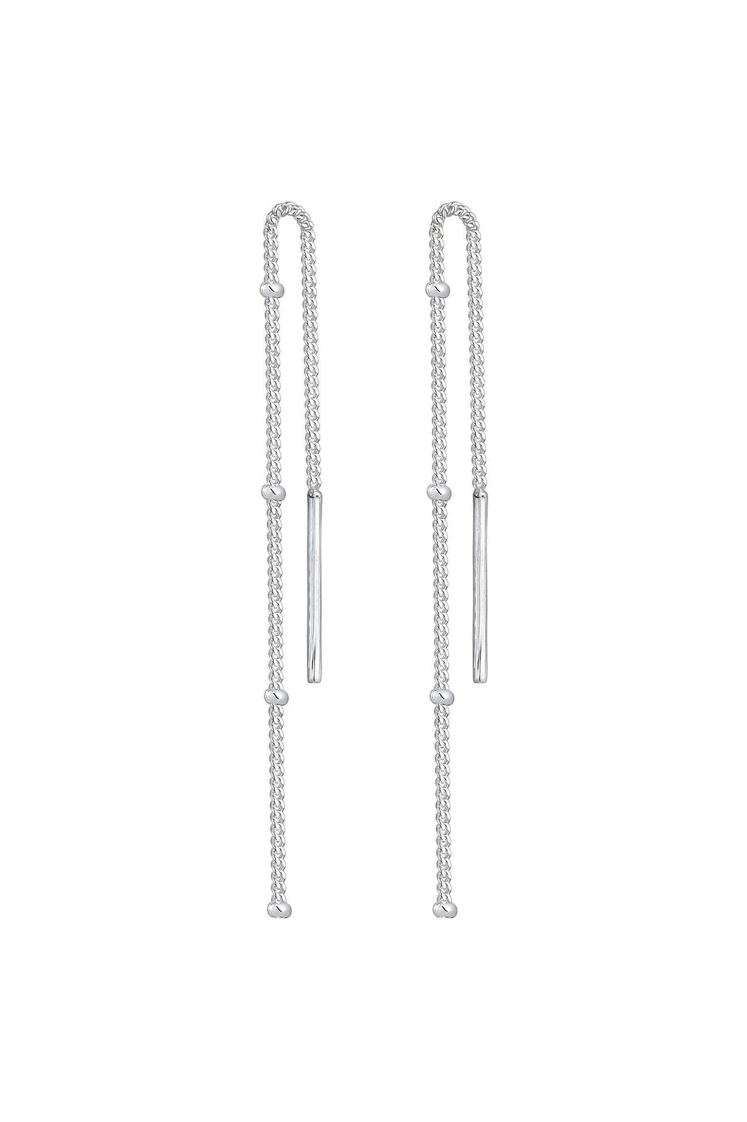 ELLI Ohrringe Hänger Durchzieher Kugel Minimal Basic 925 Silber Silber ...