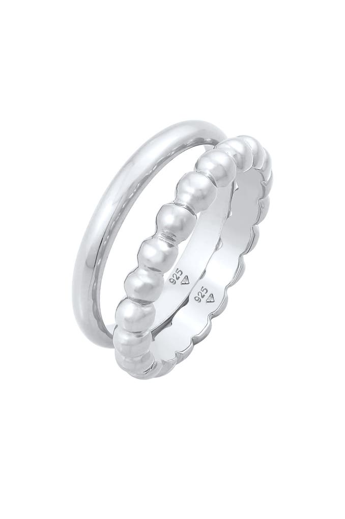 ELLI Ring Bandring Basic Kugel Design (2 tlg.) 925 Silber Silber ...
