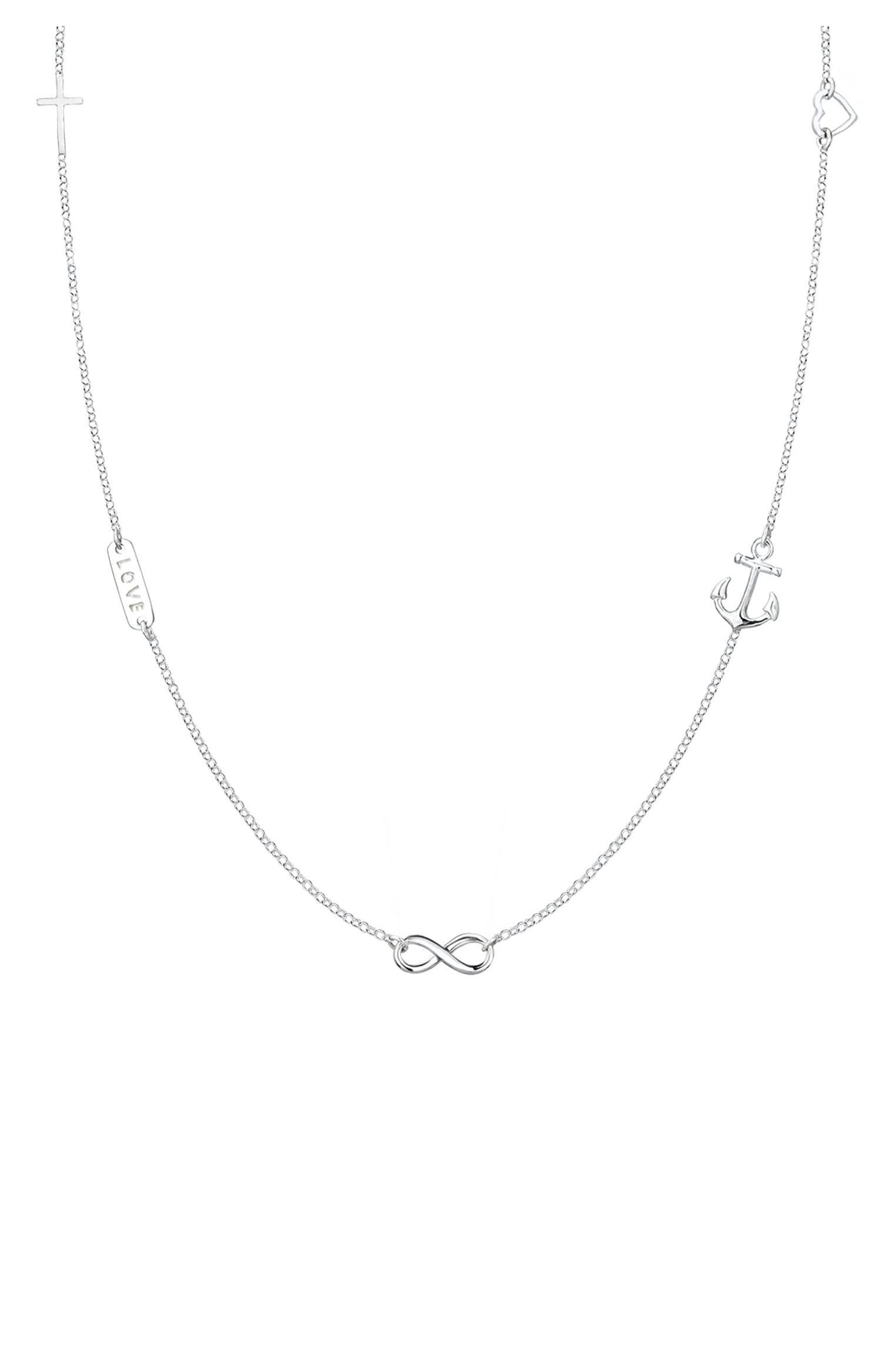 ELLI Kette Kreuz Herz Infinity Anker Stern 925 Sterling Silber Silber ...