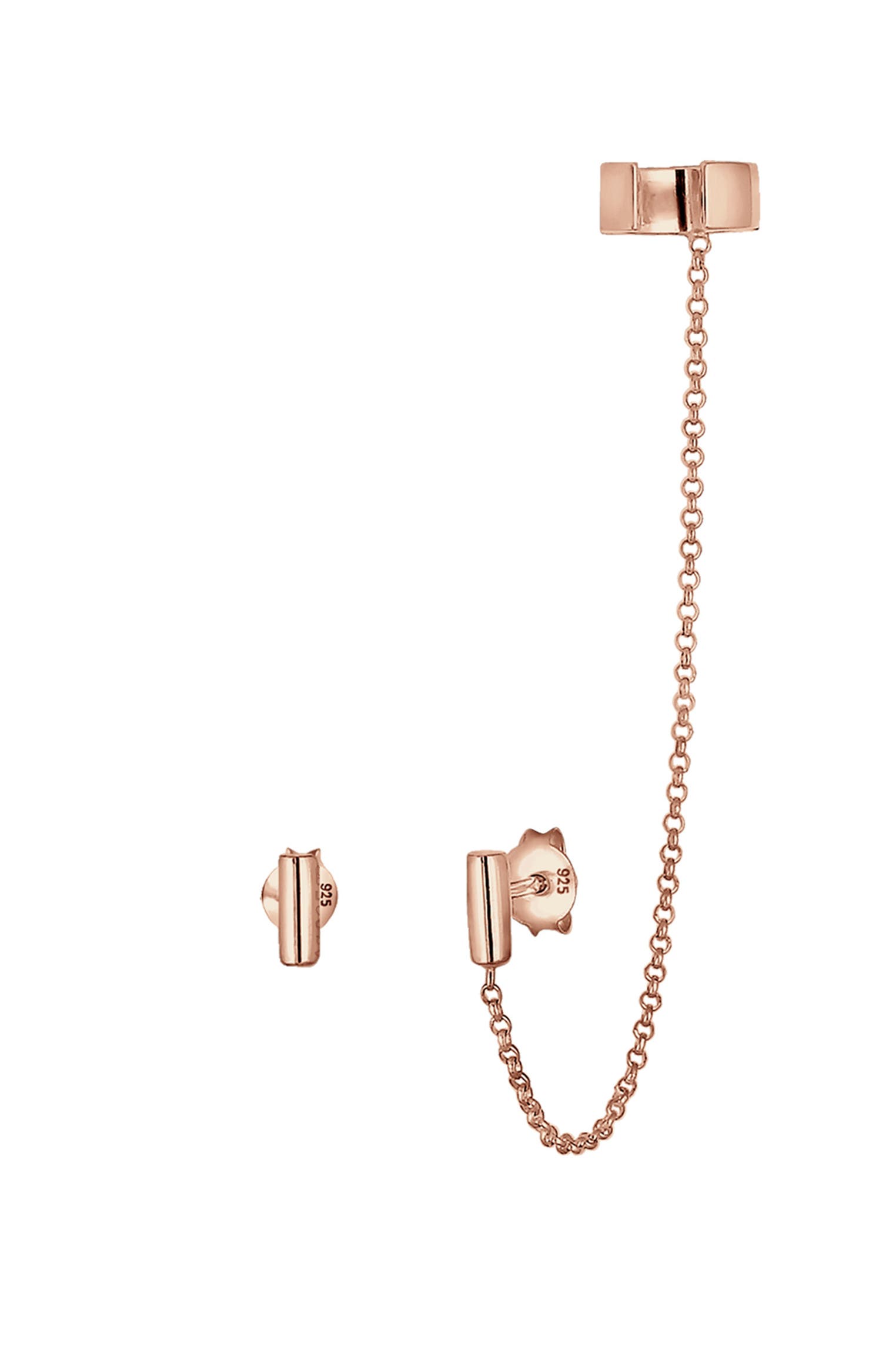 ELLI Ohrringe Earcuff Klemme Asymmetrisch Minimal Geo 925 Silber ...