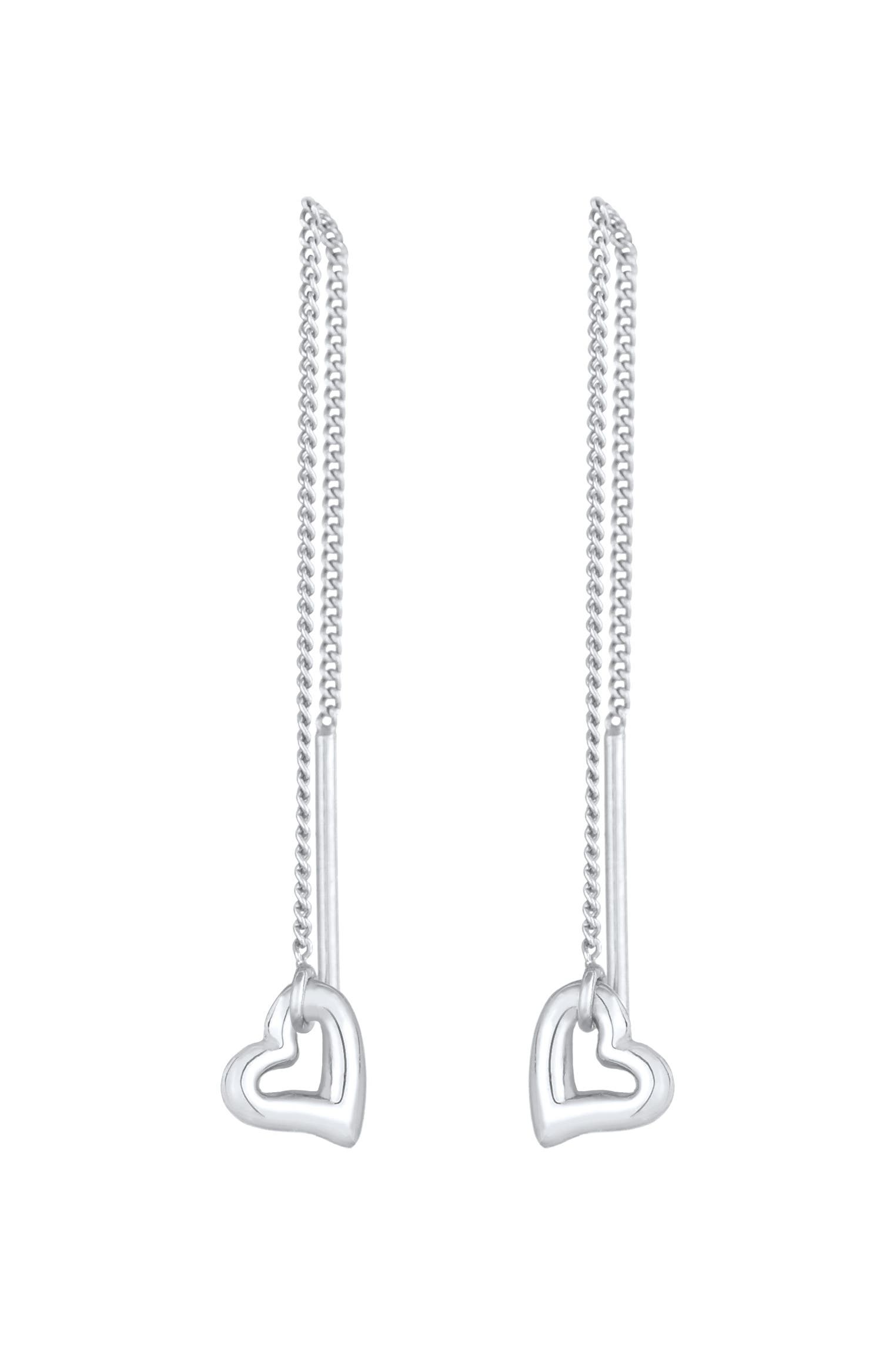 ELLI Ohrringe Durchzieher Herz Basic 925 Silber Silber » günstig online ...