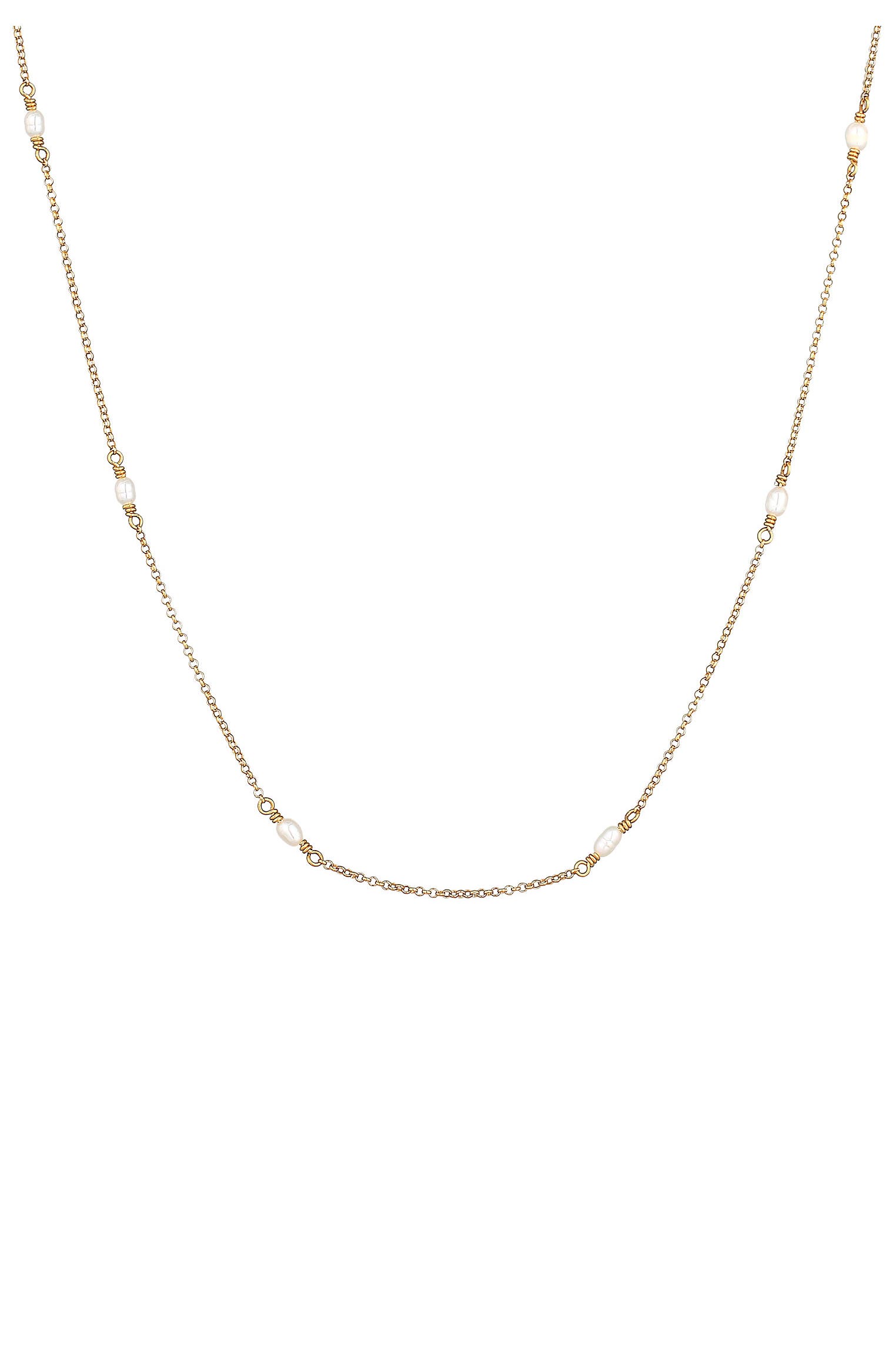 ELLI Kette Süßwasserzuchtperlen Basic Zart 925 Silber Gold » günstig ...