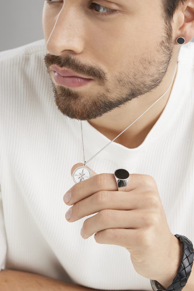 CAI Ring 925/- Sterling Silber rhodiniert Onyx silber » günstig online ...