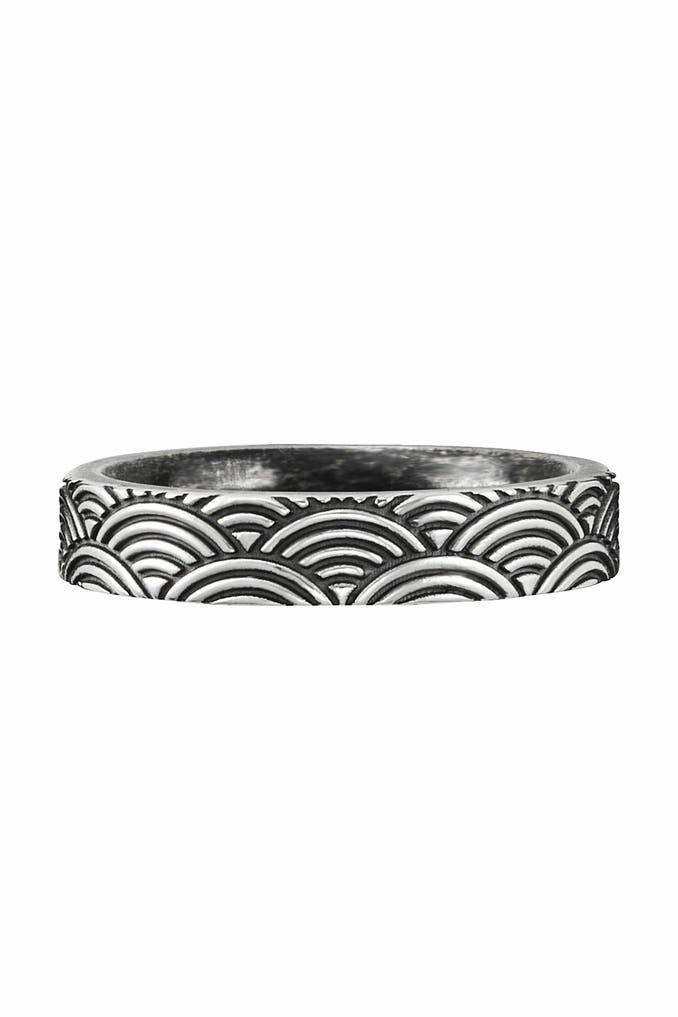 CAI Ring 925/- Sterling Silber oxidiert Wellen Japan silbergrau ...