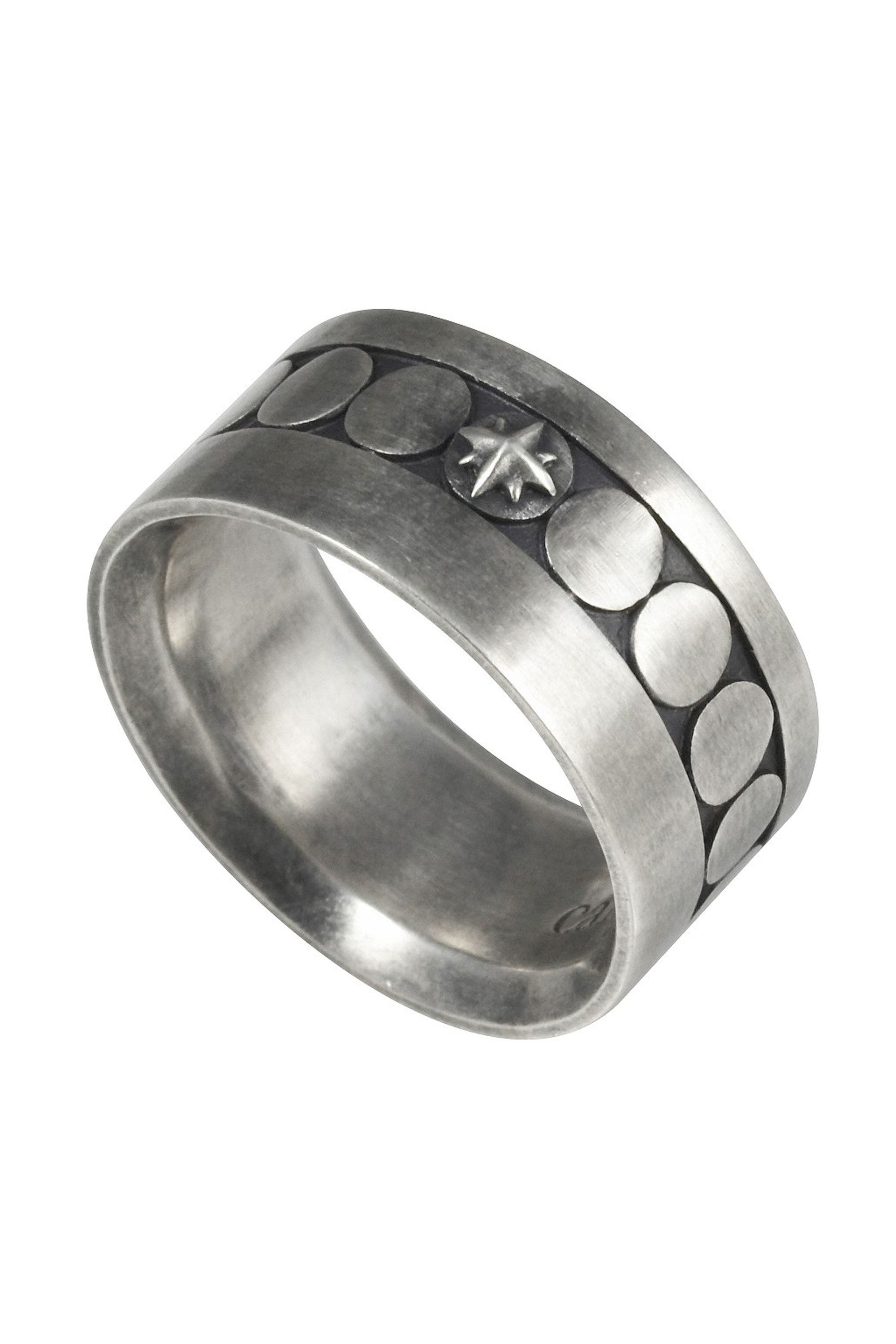 CAI Ring 925/- Sterling Silber matt oxidiert Muster Stern » günstig ...
