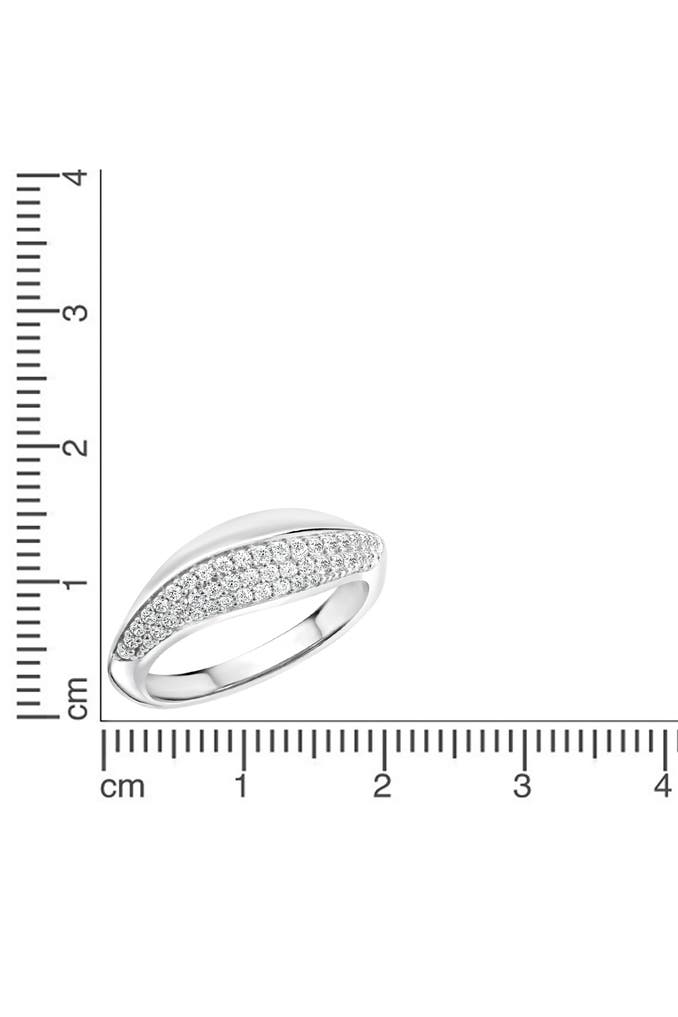 ZEEME Ring Silber 925 rhodiniert mit Zirkonia weiß silber » günstig ...