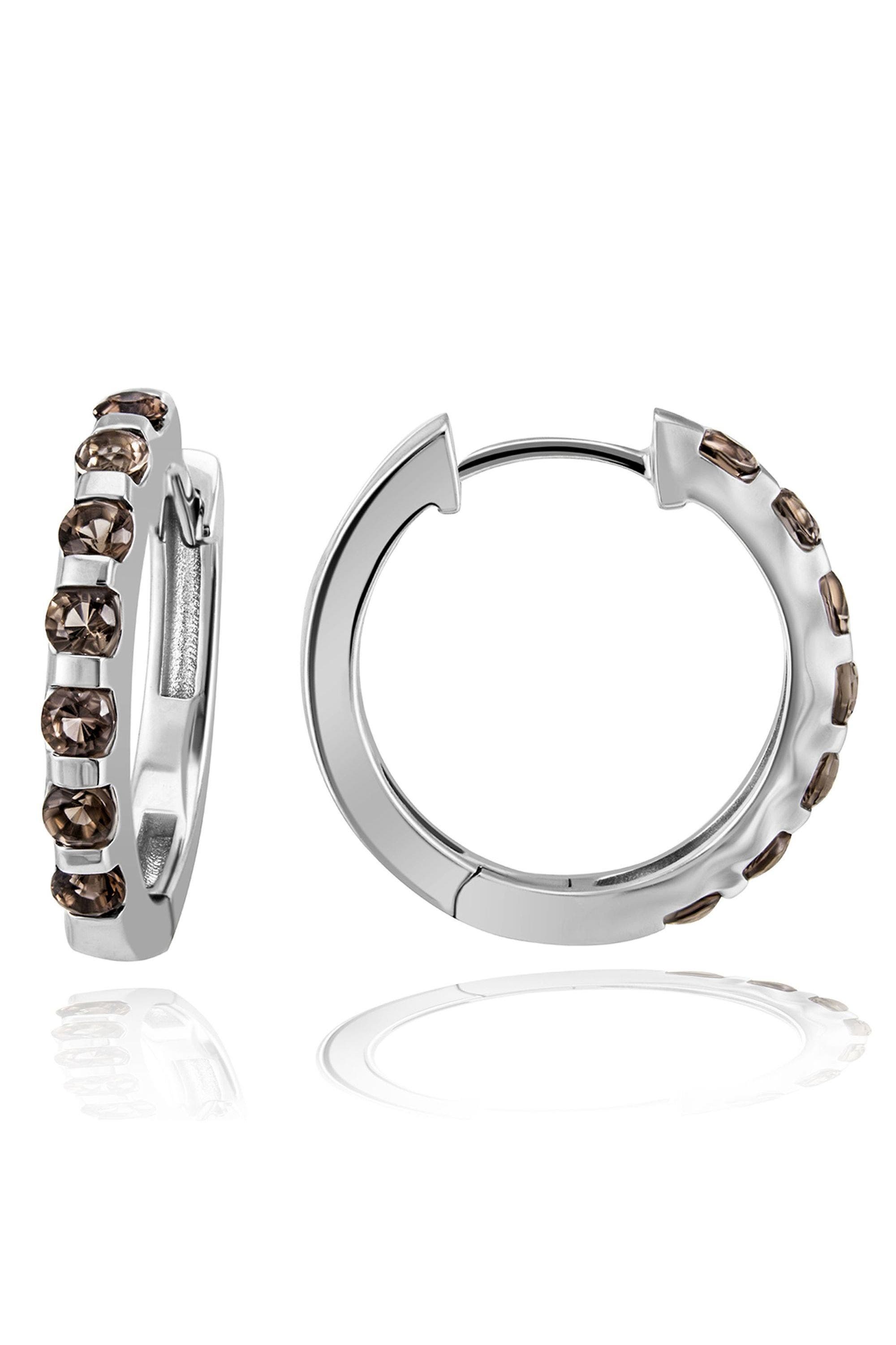 GOLDMAID Ohrringe 585 Weißgold Glänzend Rauchquarz braun silber ...