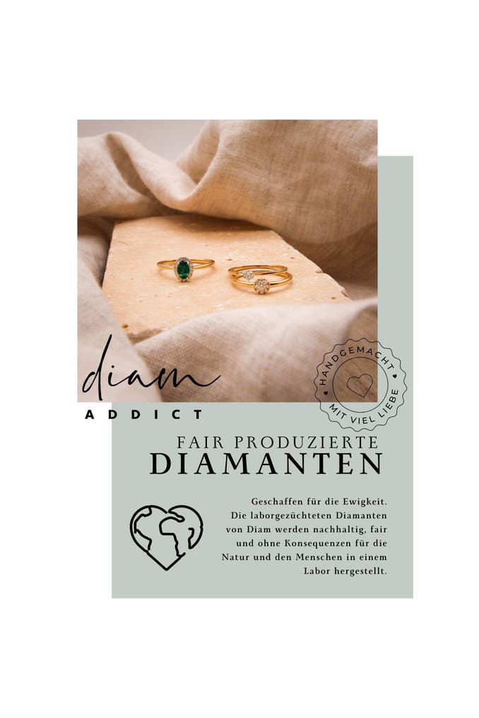 DIAM ADDICT Ring 585 Gelbgold mit im Labor gezüchtetem Diamanten gelb ...