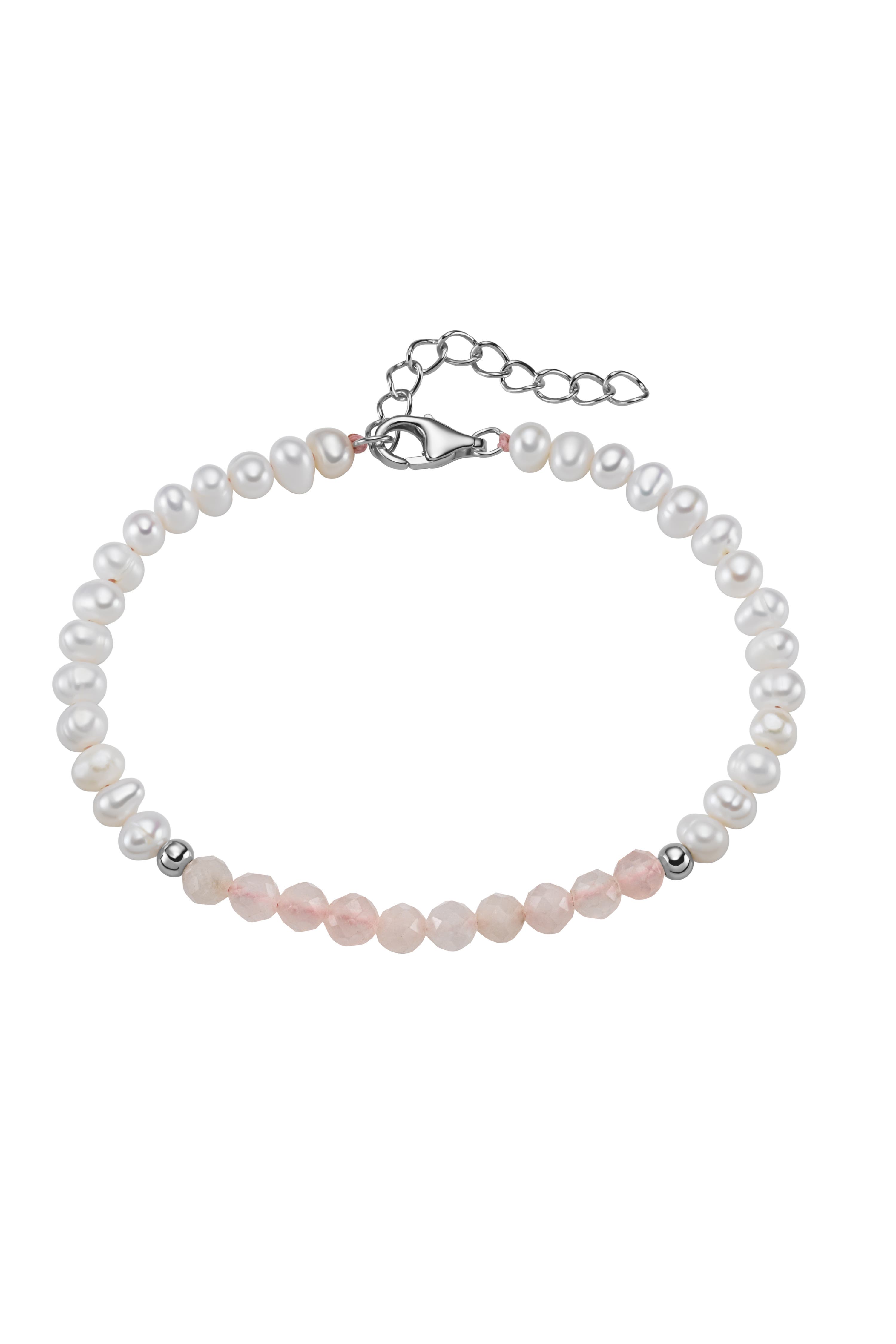 SMART JEWEL Armband mit Süßwasser-Perlen und Rosenquarz Rosa » günstig ...