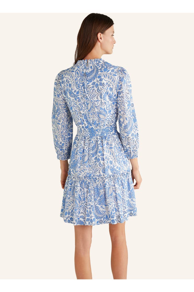 Stilvolle Weiss Blau Kleid Bild