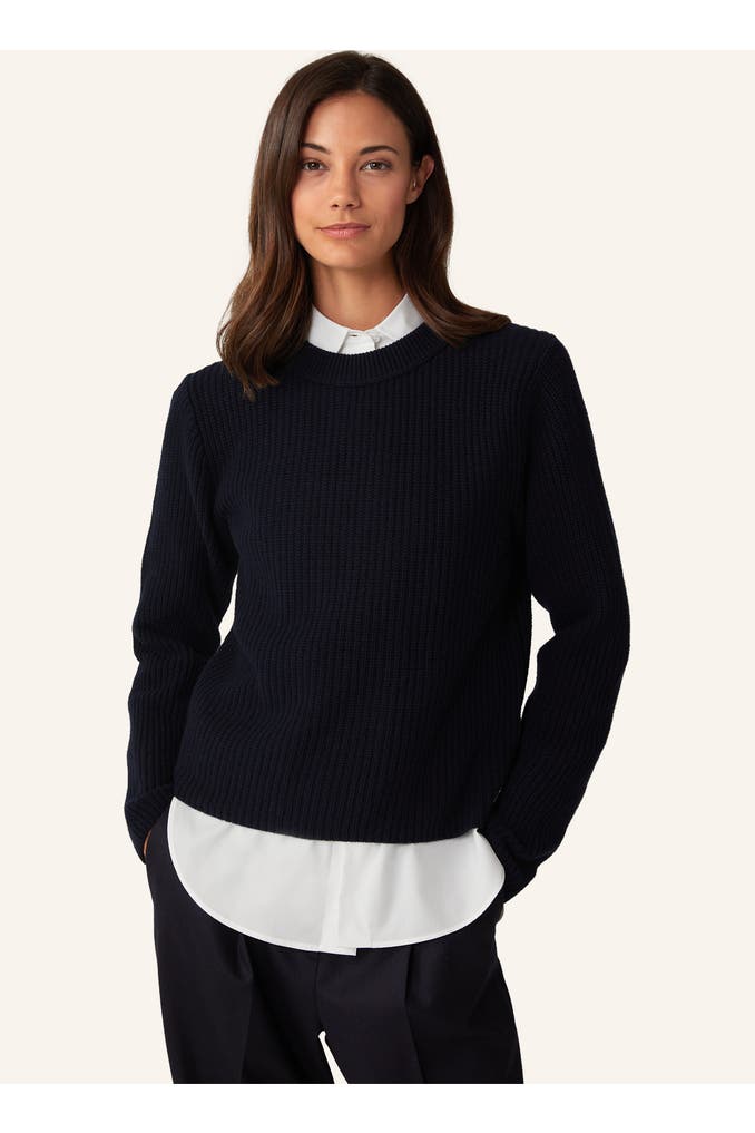 WINDSOR. Pullover Cashmere-Pullover mit Rundhals in Dunkelbraun navy » günstig online kaufen ...