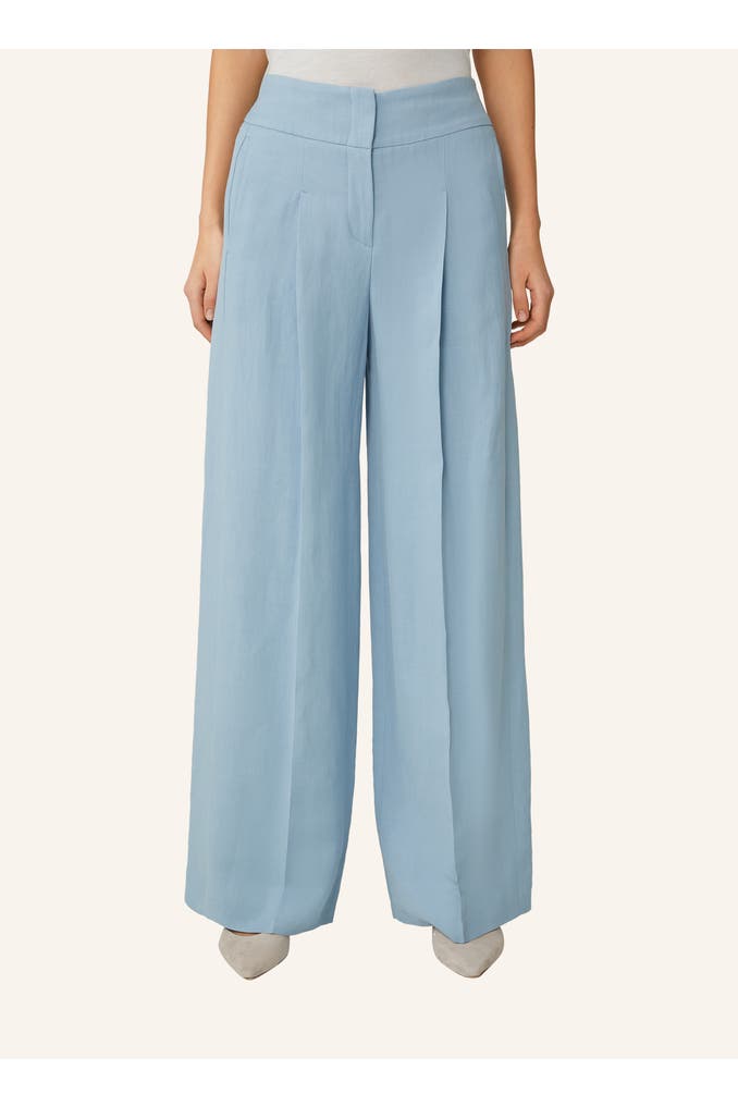 WINDSOR. Leinenmix-Palazzo-Hose mit Bundfalte Hellblau » günstig online ...