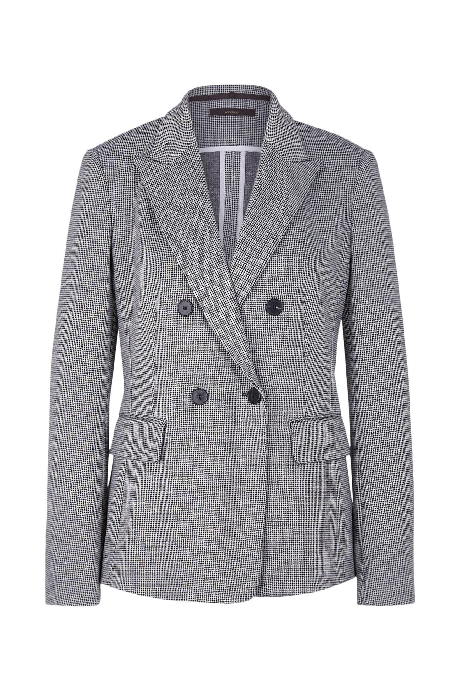 Blazer Jersey-Doppelreiher-Blazer mit Mini-Pepita Struktur in ...