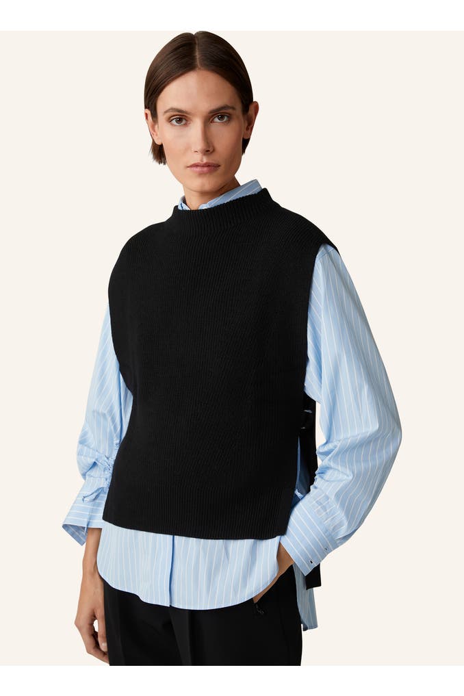 WINDSOR. Pullover Merino-Strick-Pullunder in Schwarz schwarz » günstig online kaufen | Outletcity