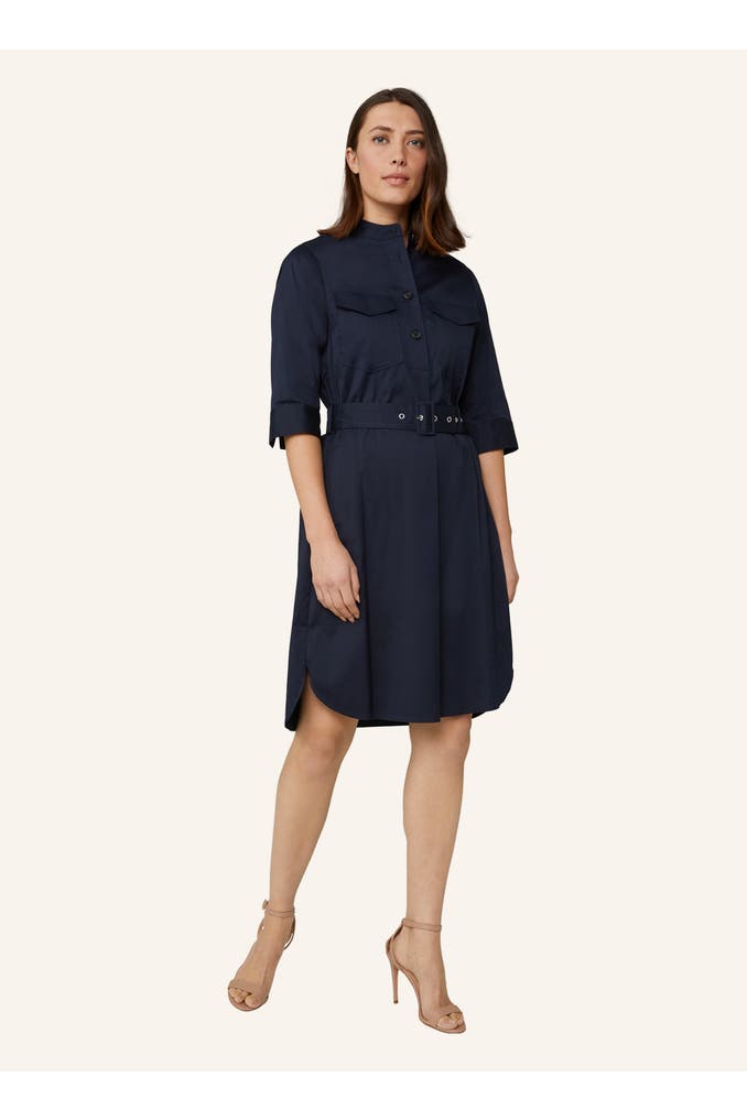 Windsor Casual Kleid Baumwollstretch Hemdblusen Kleid In Navy Navy