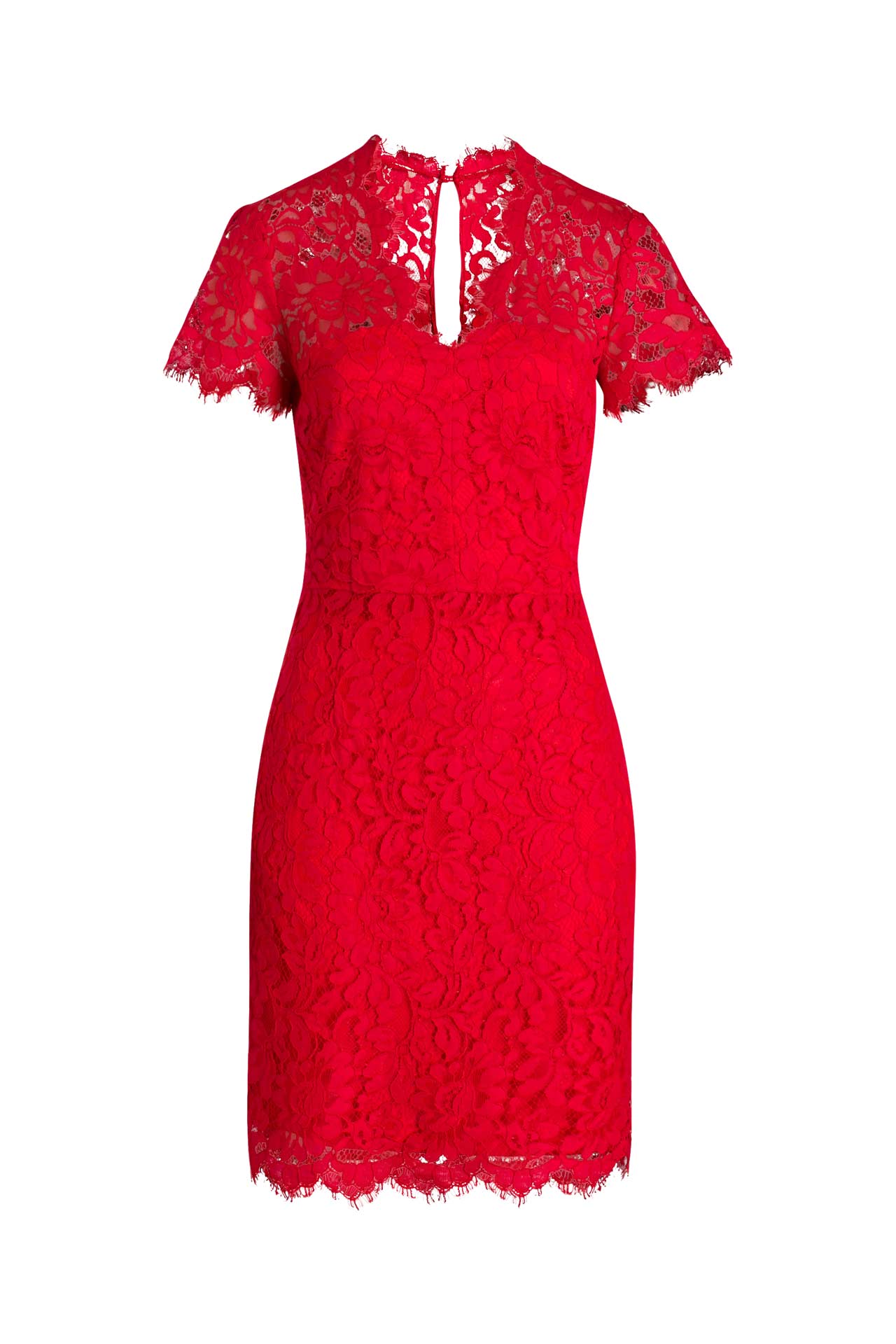 Rotes Spitzenkleid