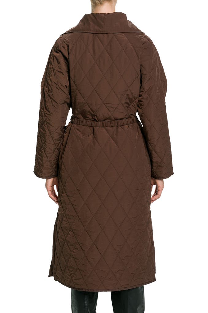Elegantes Steppmantel Damen Braun Ebenbild