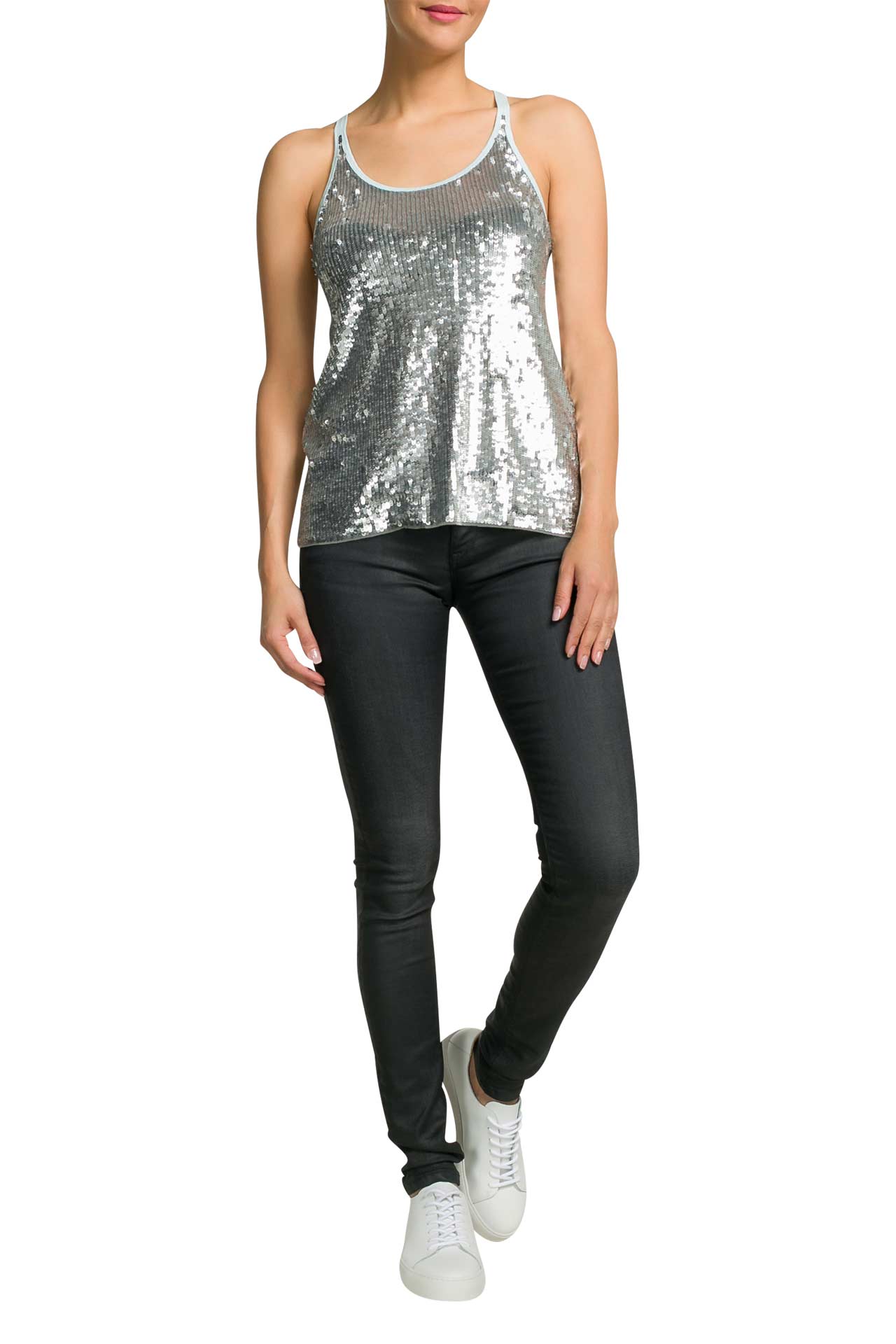 MARC CAIN Pailletten-Top silber » günstig online kaufen | Outletcity