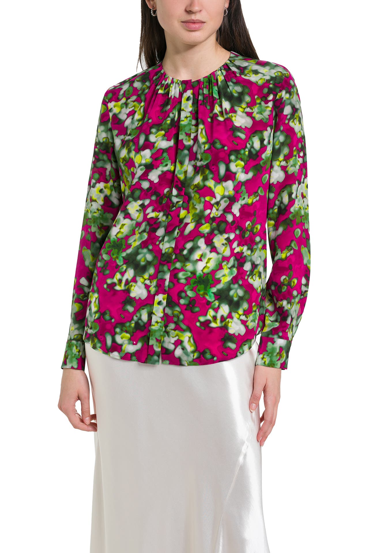 BOSS Seidenbluse 'Banorah' gemustert » günstig online kaufen | Outletcity