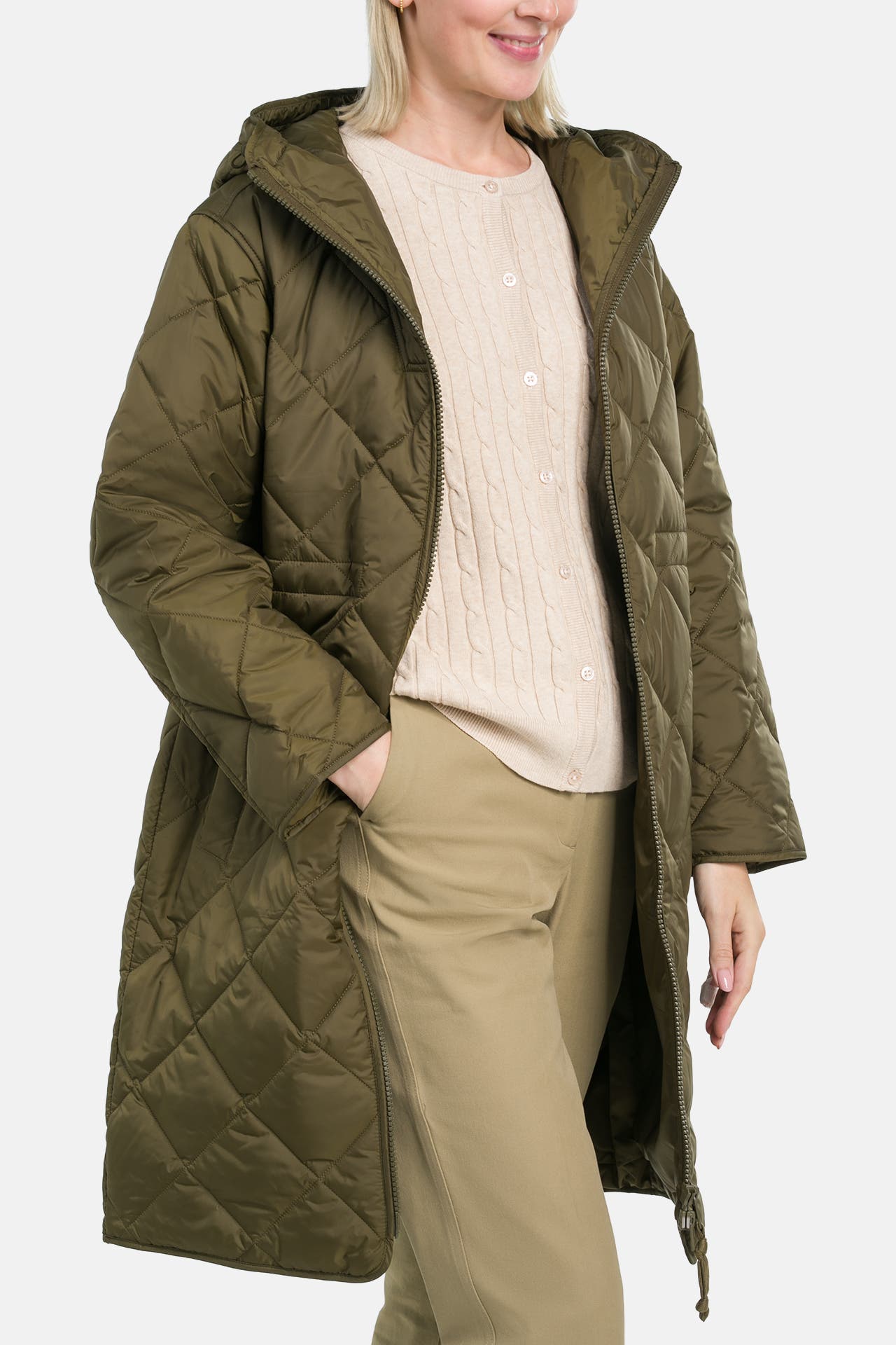 MARC O'POLO DENIM Light-Steppmantel khaki » günstig online kaufen