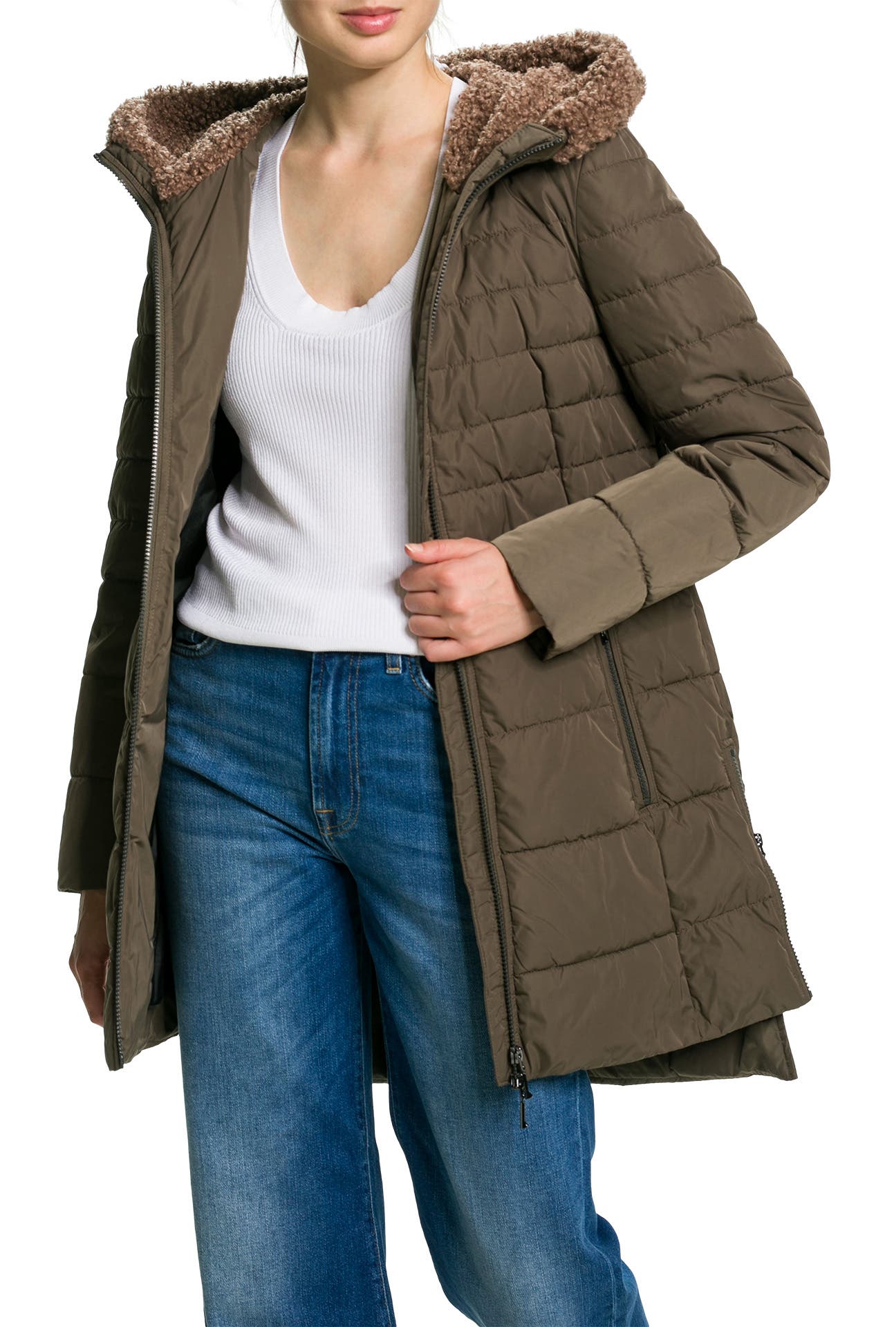 AMBER & JUNE Steppjacke oliv » günstig online kaufen | Outletcity