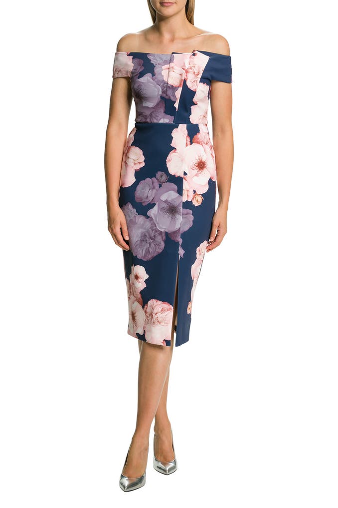 Ted Baker Etuikleid Lovez Dunkelblau Floral Günstig Online Kaufen