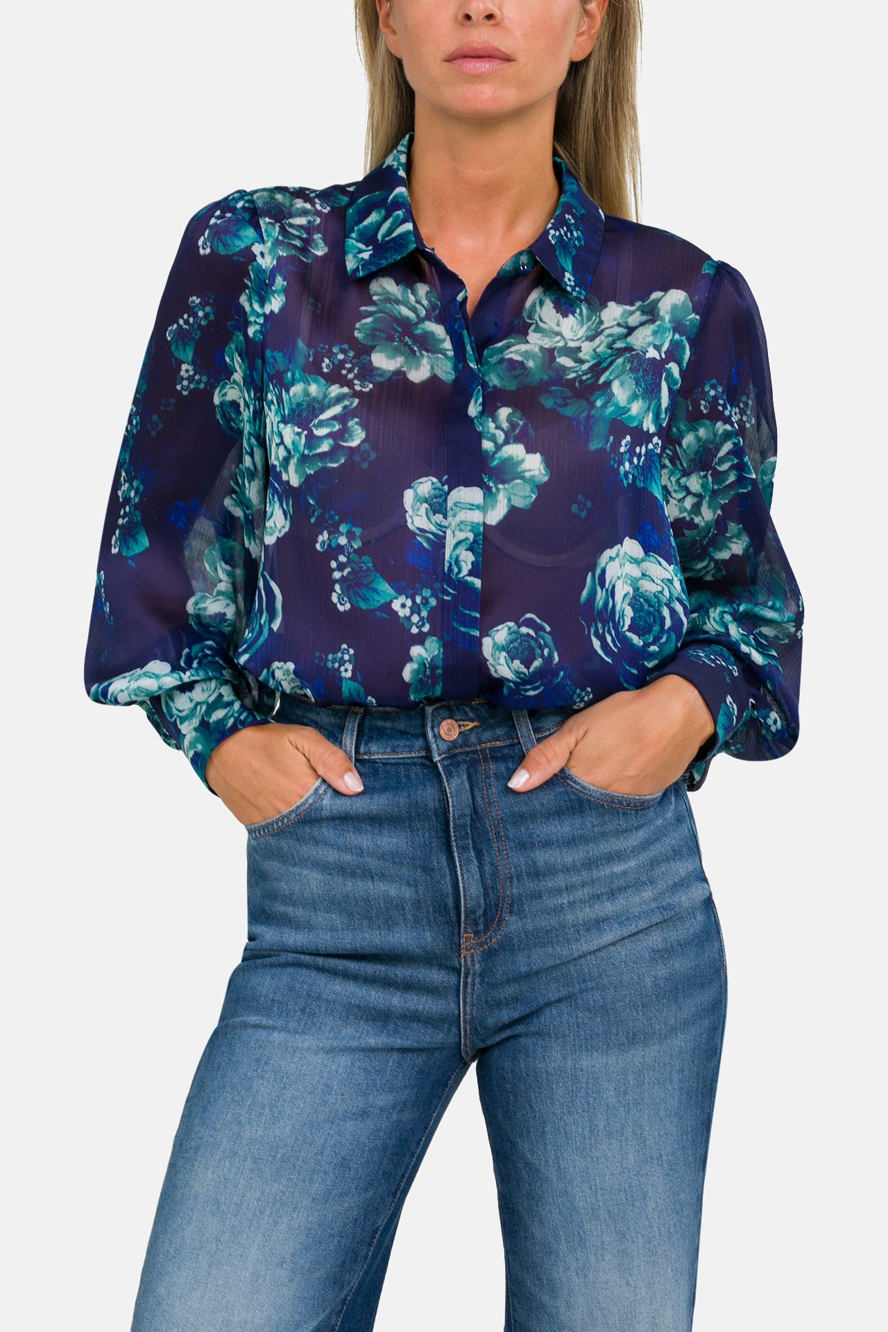 GUESS Casual-Bluse gemustert » günstig online kaufen