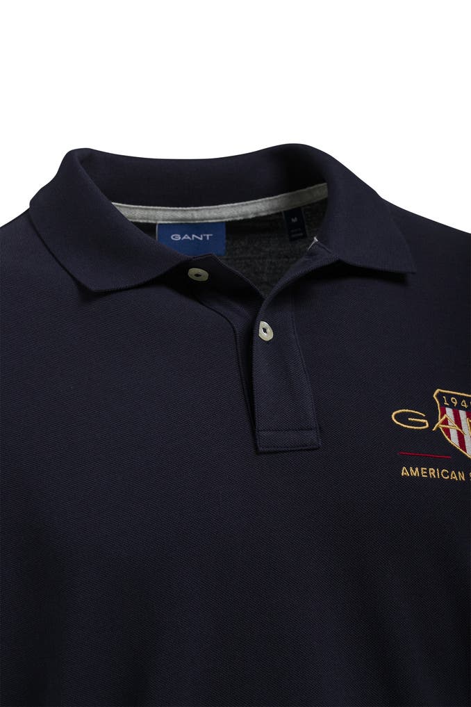 GANT Langarm-Polo dunkelblau » günstig online kaufen | Outletcity